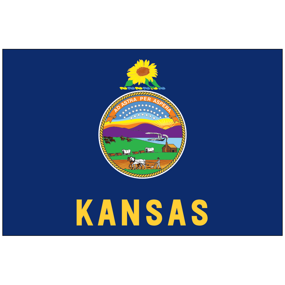 Kansas State Flag 3x5 – American Made Nylon Flag USA – Flagsource Southeast
